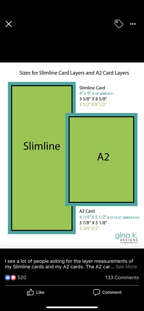 Card Template Simline Card Size A2 Slimline Card Guide Card Making