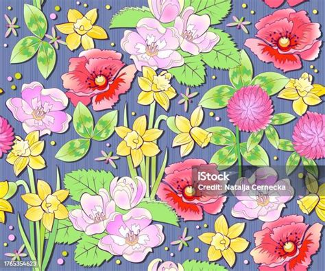 아름 다운 봄 꽃과 완벽 한 패턴 장식입니다 꽃 배경입니다 벽지와 직물을 위한 화려한 현대 인쇄 벡터 일러스트 레이 션입니다 0명에 대한 스톡 벡터 아트 및 기타 이미지