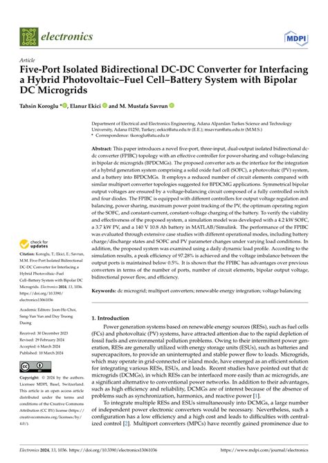 Pdf Five Port Isolated Bidirectional Dc Dc Converter For Interfacing A Hybrid Photovoltaic