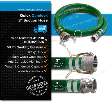 3 Inch Suction Hose Camlock Female X Camlock Male