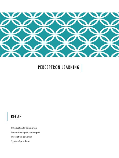 Perceptron Learning Pdf