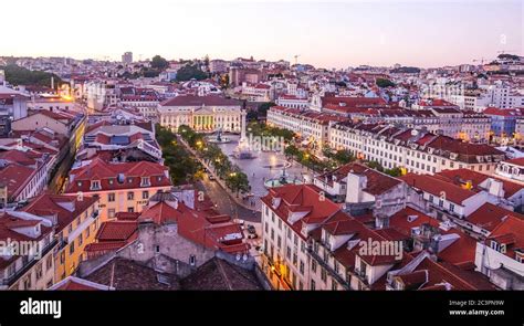 Lisbon From Above Aerial View Over The City Lisbon Portugal