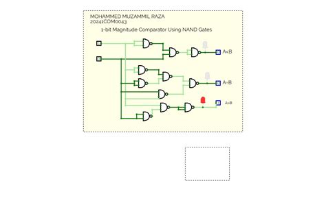 CircuitVerse Bit Magnitude Comparator Using NAND Gates