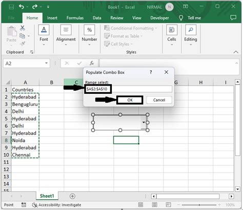 Excel 如何仅填充唯一值的组合框 极客笔记