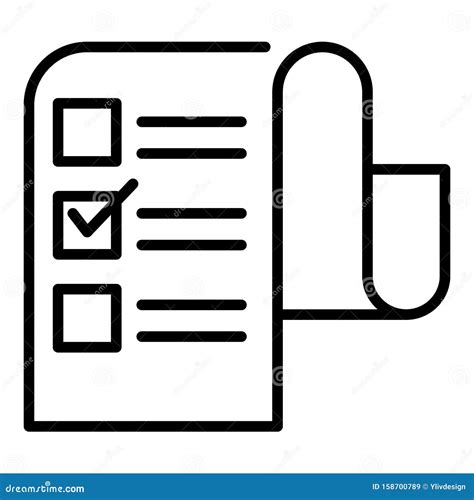 Long Checkbox List Icon Outline Style Stock Vector Illustration Of Business Board 158700789
