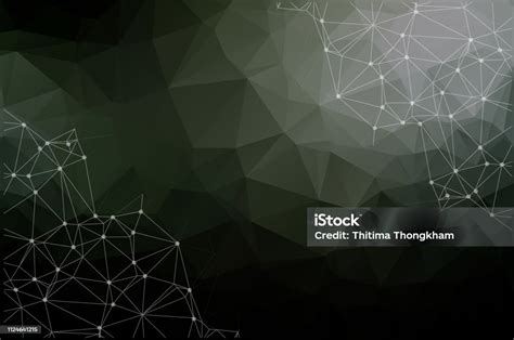 기하학적 어두운 다각형 배경 분자 그리고 커뮤니케이션입니다 점으로 연결 된 라인입니다 미니 배경입니다 과학 화학 생물학 의학 기술의 개념 0명에 대한 스톡 벡터 아트 및