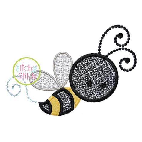 Girly Bee Applique Machine Embroidery Designs By Juju