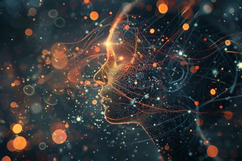 A Womans Face With Glowing Lights In The Background Capturing The Essence Of Machine Learning