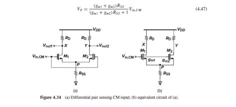 Mosfet Differential Mode Gain For Mismatched Gm In Differential Amplifiers Electrical