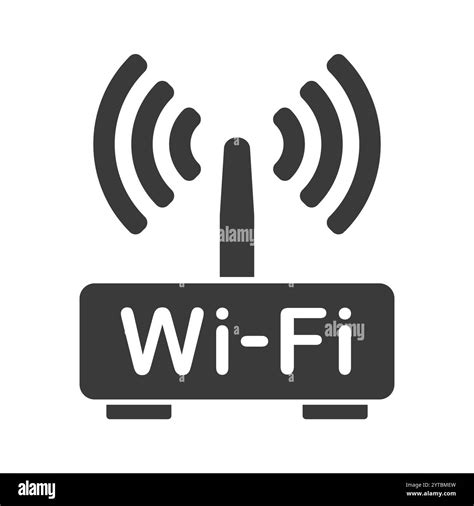 Wifi Router Icon Symbol Shape Wlan Modem Sign Logo Silhouette Adsl Dsl Network Internet