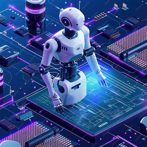 Premium Photo Autonomous Ai Robot In A Hightech Network Operations Center An Isometric
