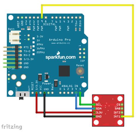h3lis331dl accelerometer breakout hookup guide sparkfun learn