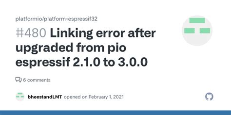 Linking Error After Upgraded From Pio Espressif 210 To 300 · Issue
