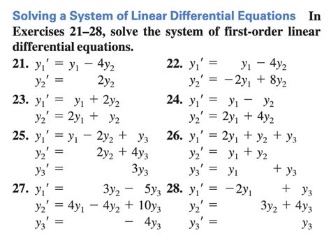 Solving A System Of Linear Differential Equations In