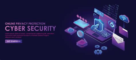 Cyber Security Isometric Landing Page 17181401 Vector Art At Vecteezy