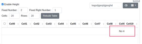 Text Display Problem When Table Has No Data After Fixed Column Enabled Issue Wenzhixin