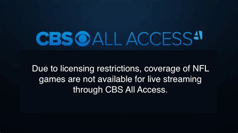 CBS All Access A Big Fail For NFL Online Streaming