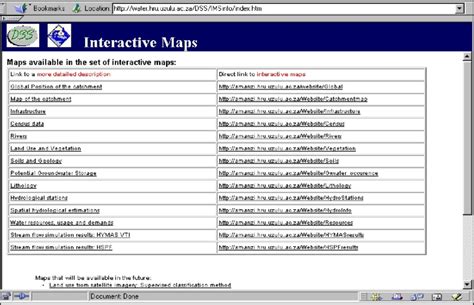 The Web Page Linking The Internet User To The Arcims Interactive Gis
