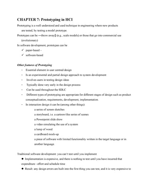 Chapter 6 Prototyping In Hci Chapter 7 Prototyping In Hci Prototyping Is A Well Understood