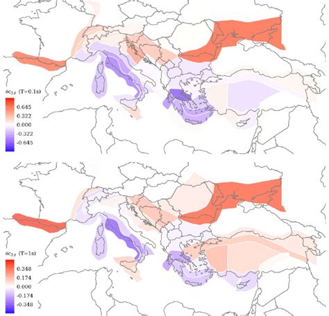 variation of c 3 r across the 46 attenuating regions r for t 0 1 s