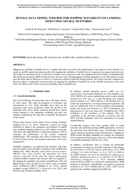pdf spatial data mining toolbox for mapping suitability of landfill
