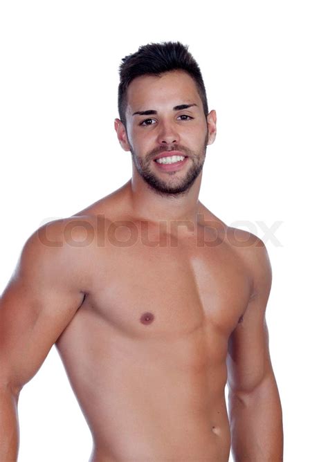 Handsome Shirtless Young Man With Defined Muscles Stock Image Colourbox