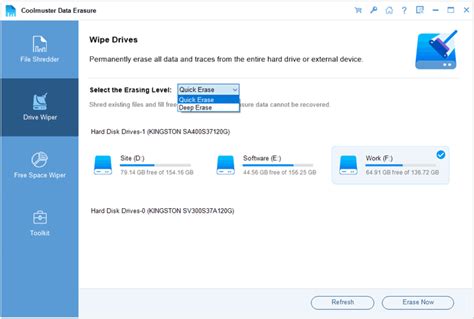 Внедрение функции Coolmuster удаления данных