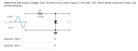 Solved Determine The Output Voltage Vout For The Circuit In Chegg
