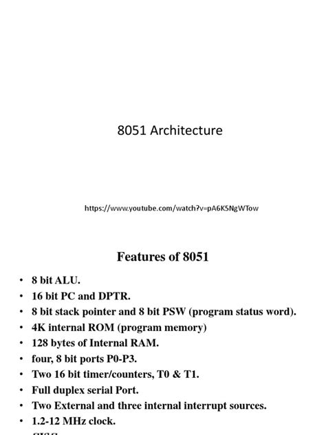 8051 Architecture Pdf Inputoutput Digital Electronics