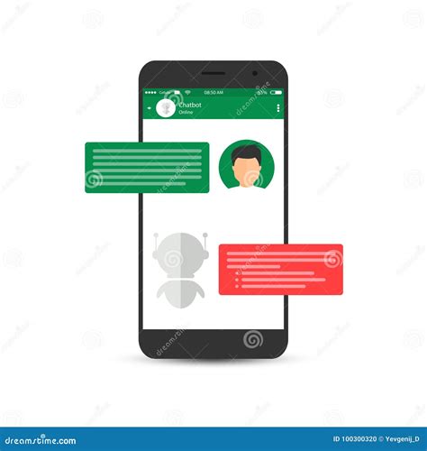 Chatbot Concept Man Is Asking Question To Chatbot Stock Vector