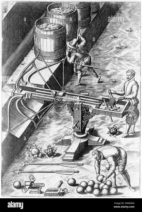 A Large Mounted Crossbow Capable Of Firing A Wide Range Of Projectiles From Iron Balls To Fire