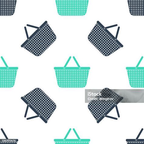 녹색 쇼핑 바구니 아이콘 흰색 배경에 원활한 패턴을 격리 온라인 구매 개념 배달 서비스 기호 장바구니 기호 벡터 개념에 대한 스톡 벡터 아트 및 기타 이미지 Istock