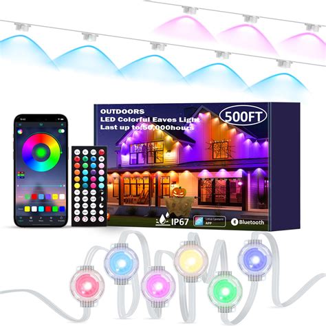 500ft Permanent Outdoor Lights Rgb Led Eaves Lights With App Remote Control Ip67 Waterproof