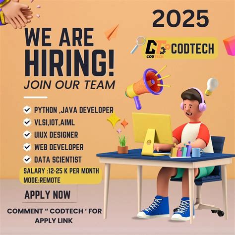 Codtech Wearehiring Internshipopportunity Internshiphiring