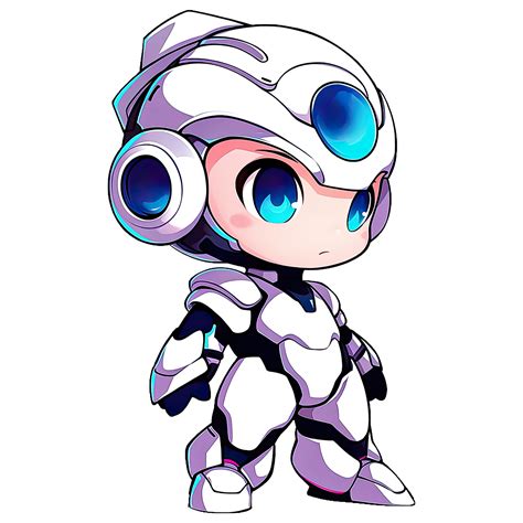 Chibi Futuristic Robot Babe AI Generative 33494813 PNG