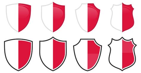 방패 모양의 수직 폴란드 국기 네 개의 3d 및 간단한 버전 폴란드 아이콘 기호 0명에 대한 스톡 벡터 아트 및 기타 이미지 0명 3차원 형태 광고 Istock