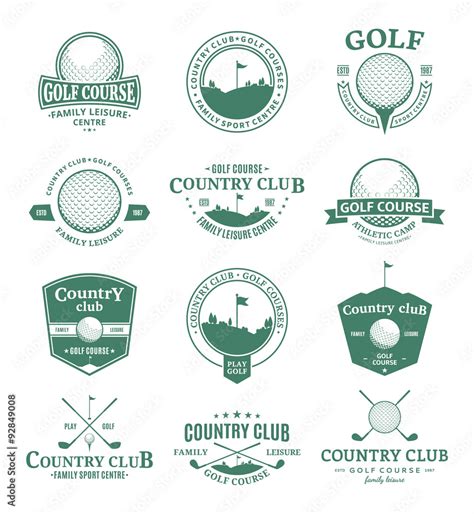 Golf Country Club Logo Labels And Design Elements Stock Vector Adobe