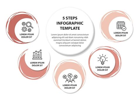 Free Vector 5 Steps Infographic Flowchart Design Template