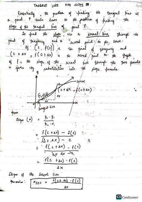 Solution Diff Calculus Tangent Line With Slope M Tangent Lines To The Graph Of Nonvertical
