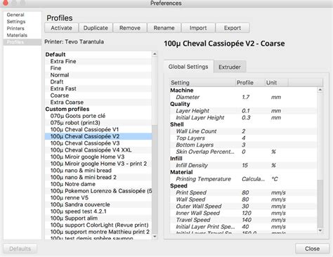 Print Settings Profile Easy Compare · Issue 7605 · Ultimakercura · Github