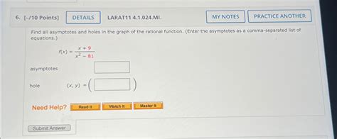 Solved Points LARAT MI Find All Asymptotes Chegg