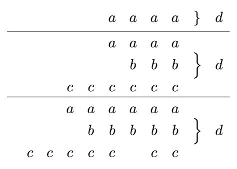 array environment cell over two rows keeping alignment tex latex
