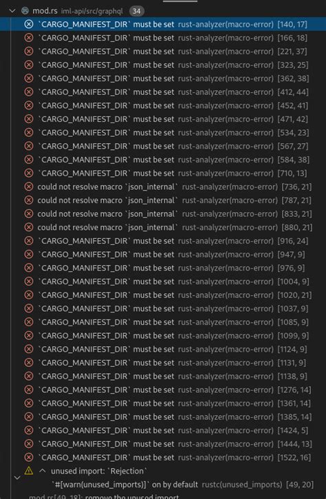 CARGO MANIFEST DIR Must Be Set And Could Not Resolve Macro Json