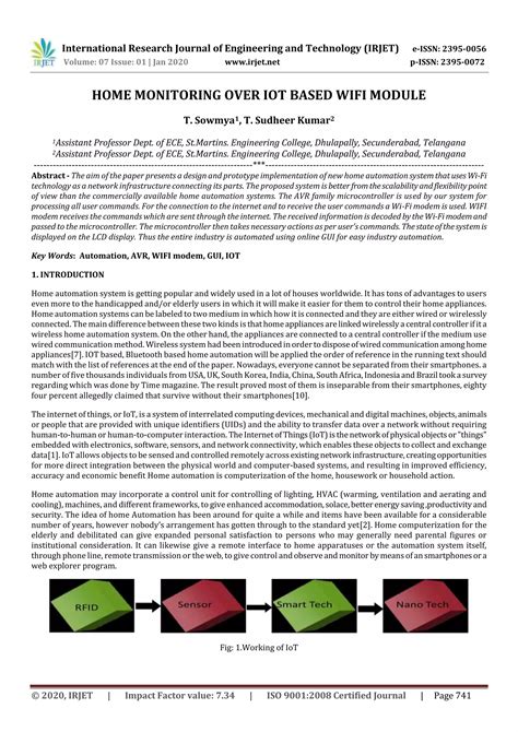 Irjet Home Monitoring Over Iot Based Wifi Module Pdf