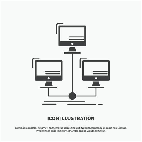 Database Distributed Connection Network Computer Icon Glyph Vector