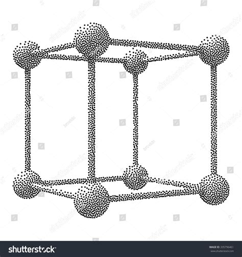 Wireframe Mesh Dotwork Cube Connected Spheres Stock Vector Royalty Free 335796461 Shutterstock