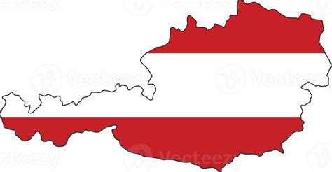 Austria Map City Color Of Country Flag 12177296 Png