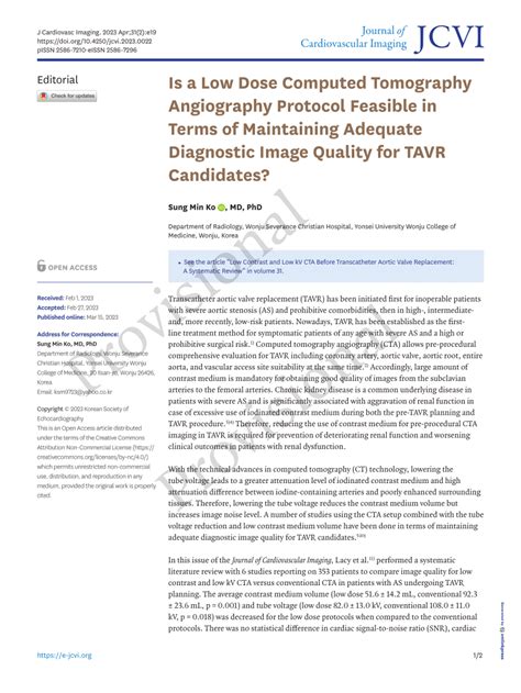 Pdf Is A Low Dose Computed Tomography Angiography Protocol Feasible In Terms Of Maintaining