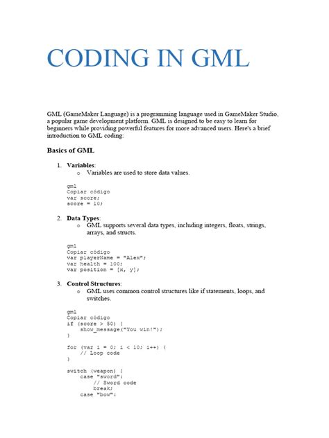 coding in gml download free pdf control flow data type
