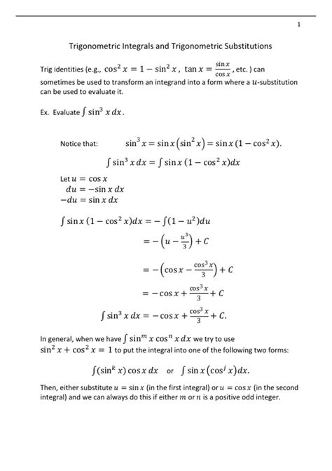 Calculus 2 Trigonometric Integrals And Trigonometric Substitutions